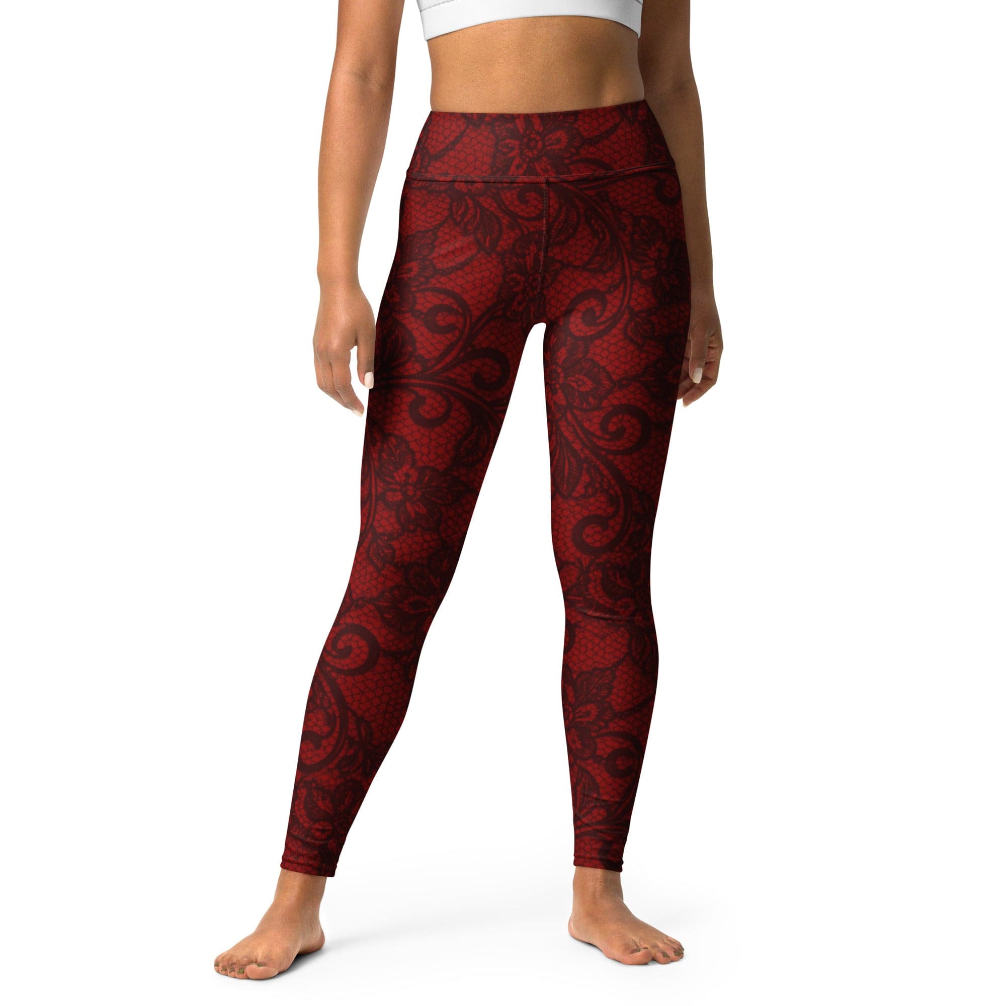 Black Lace Affair Yoga Leggings | FIERCEPULSE