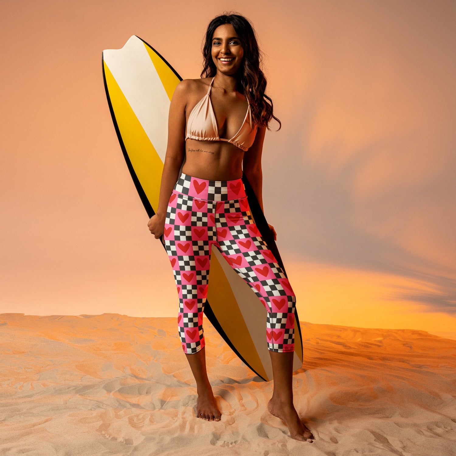 Checkered Romance Yoga Capris