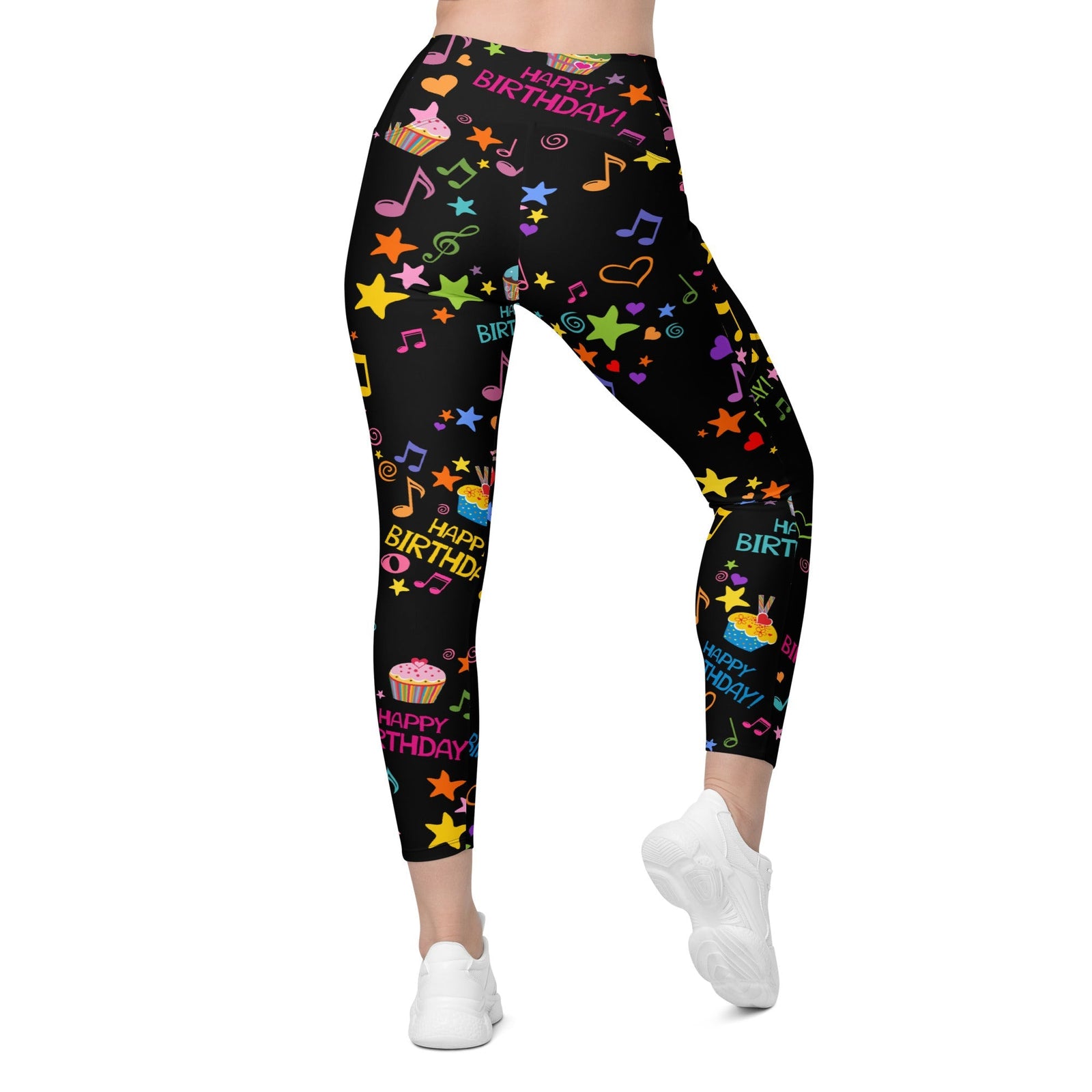 Happy Birthday Crossover Leggings With Pockets | FIERCEPULSE