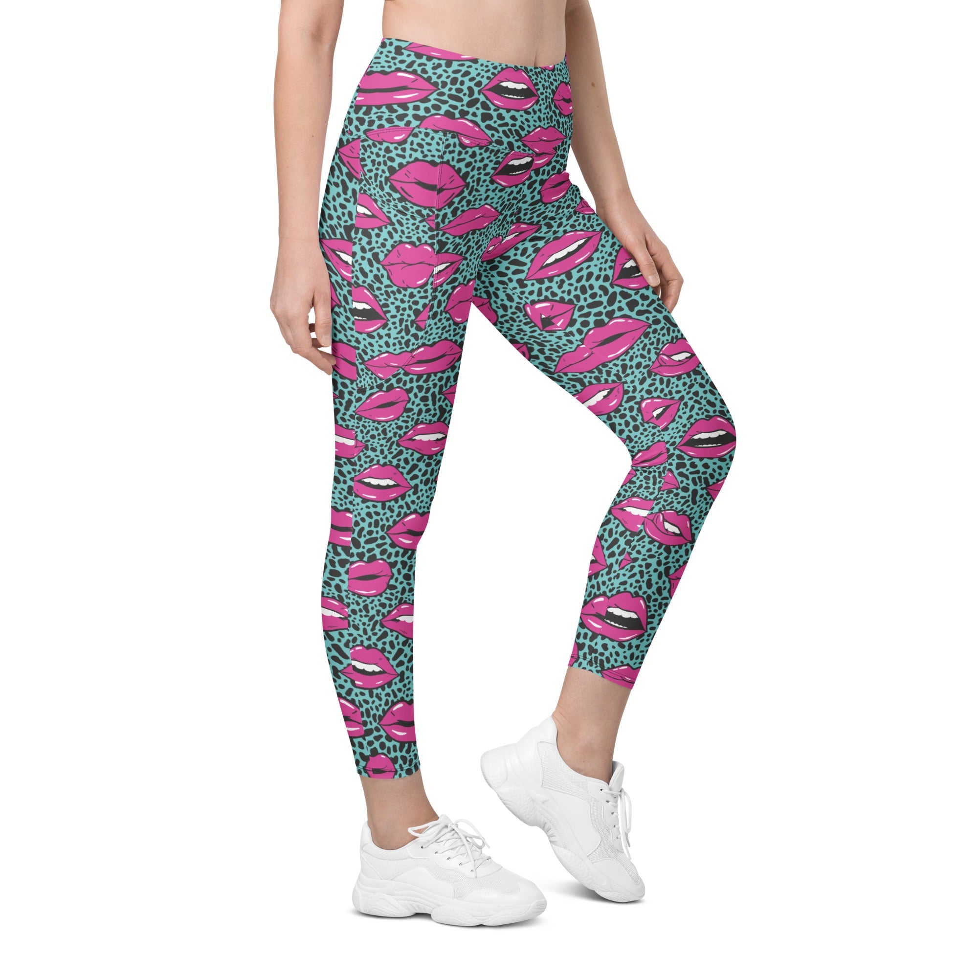 Pop Art Lips Leggings With Pockets | FIERCEPULSE