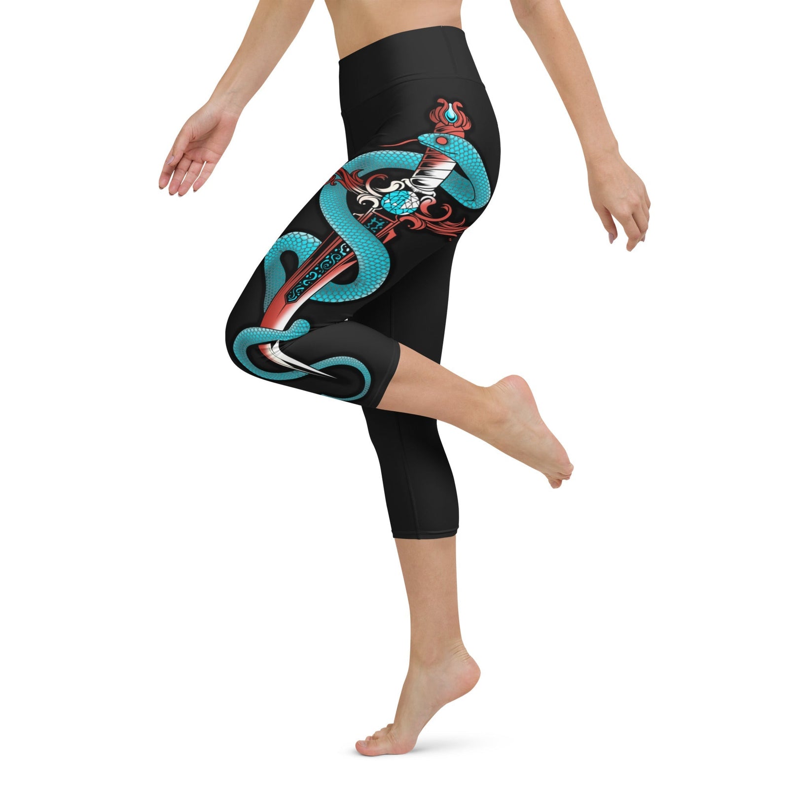 Snake & Sword Yoga Capris | FIERCEPULSE