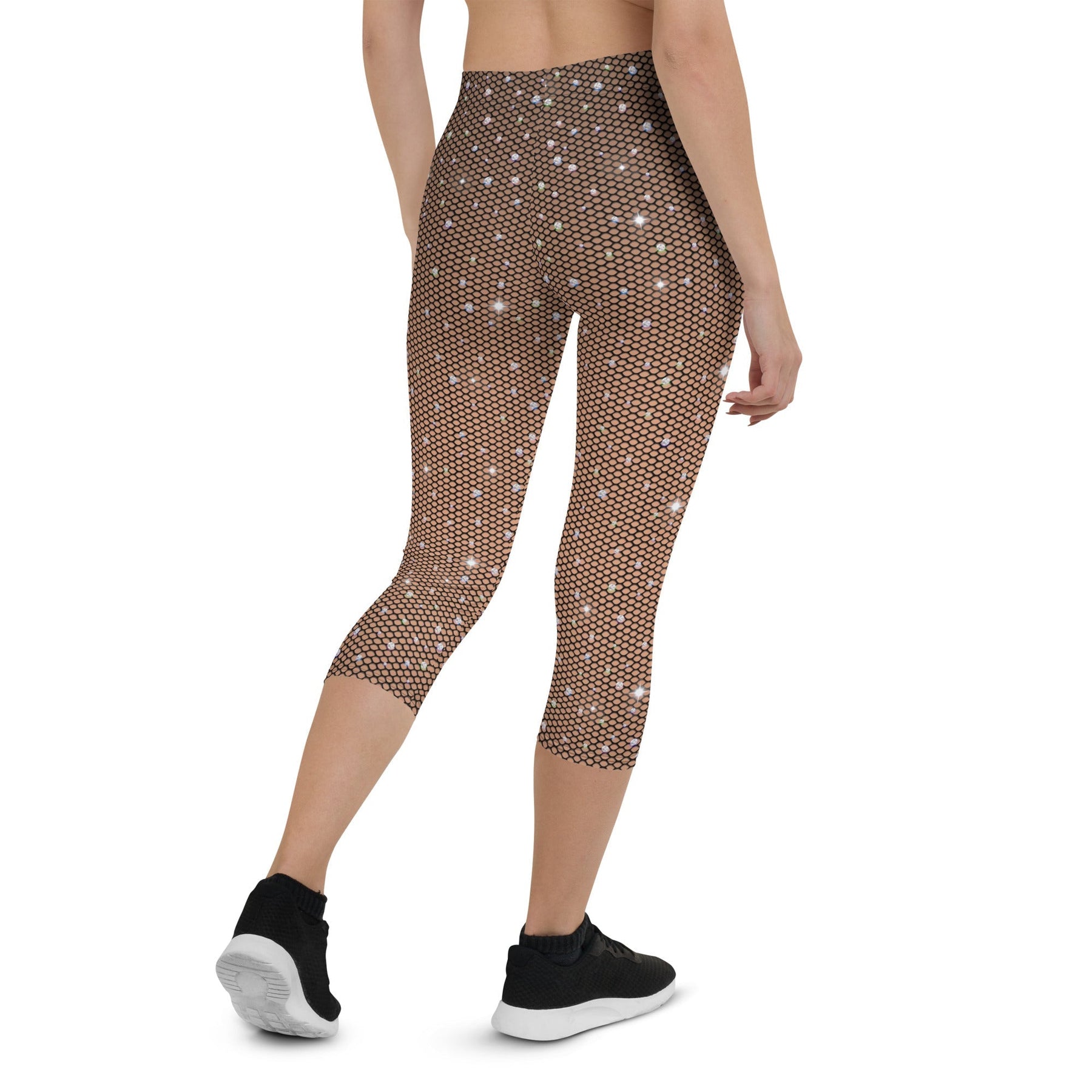 Sparkle Fishnet Print Capris