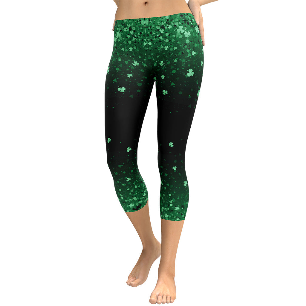 St. Patrick's Day Glitter Print Capris