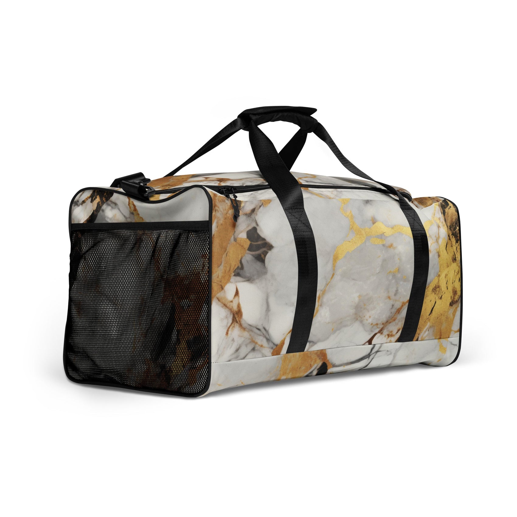 White & Gold Marble Duffle Bag