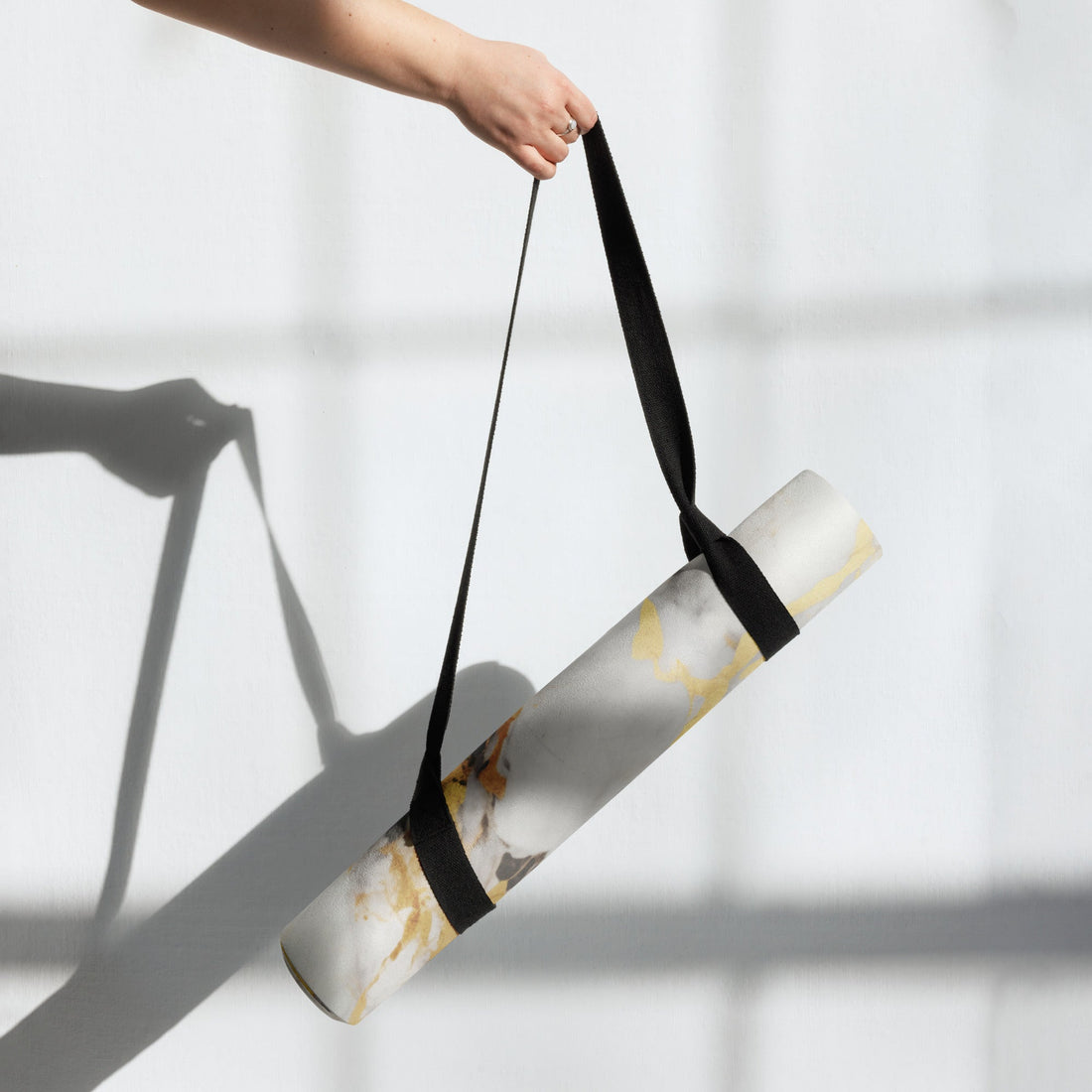 White & Gold Marble Yoga Mat