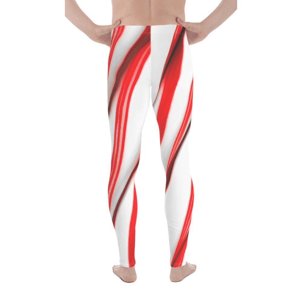3D Candy Cane Men's Leggings: Men's Christmas Outfits | FIERCEPULSE