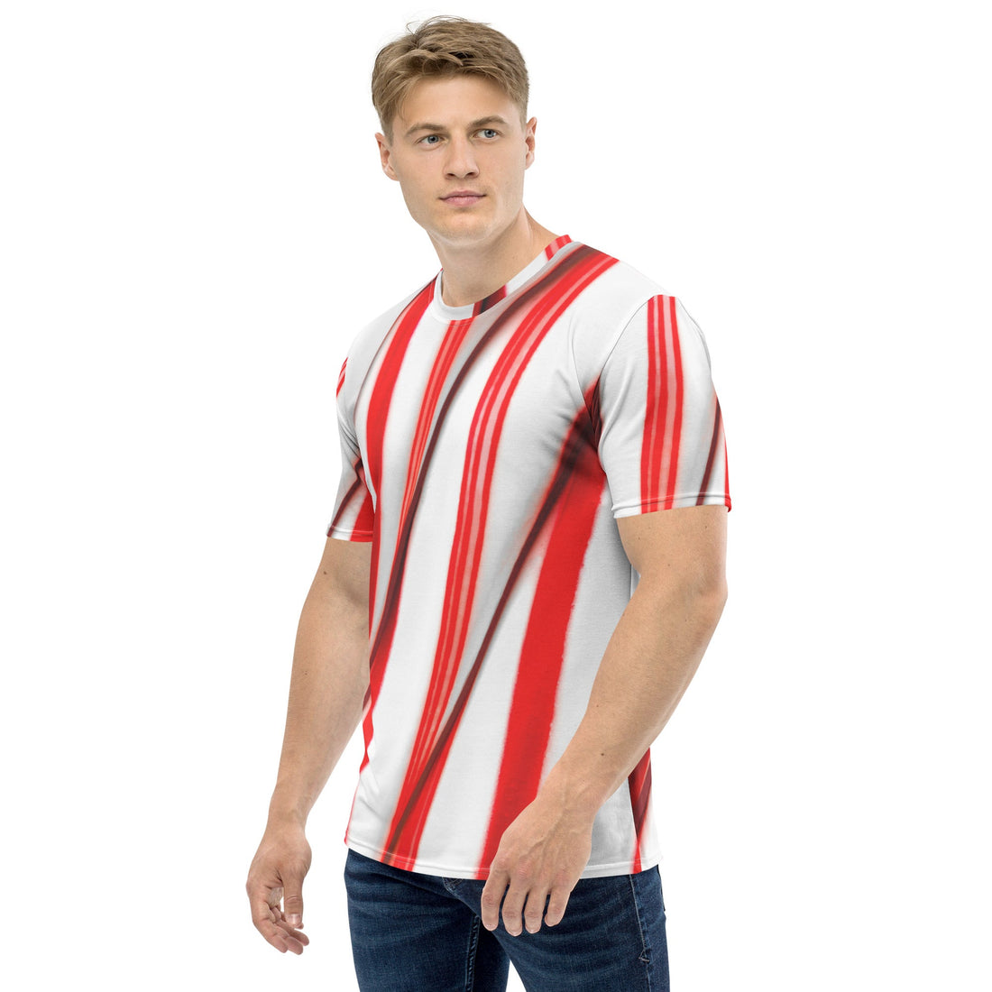3D Candy Cane Men's T-shirt: Women's Christmas Outfits | FIERCEPULSE