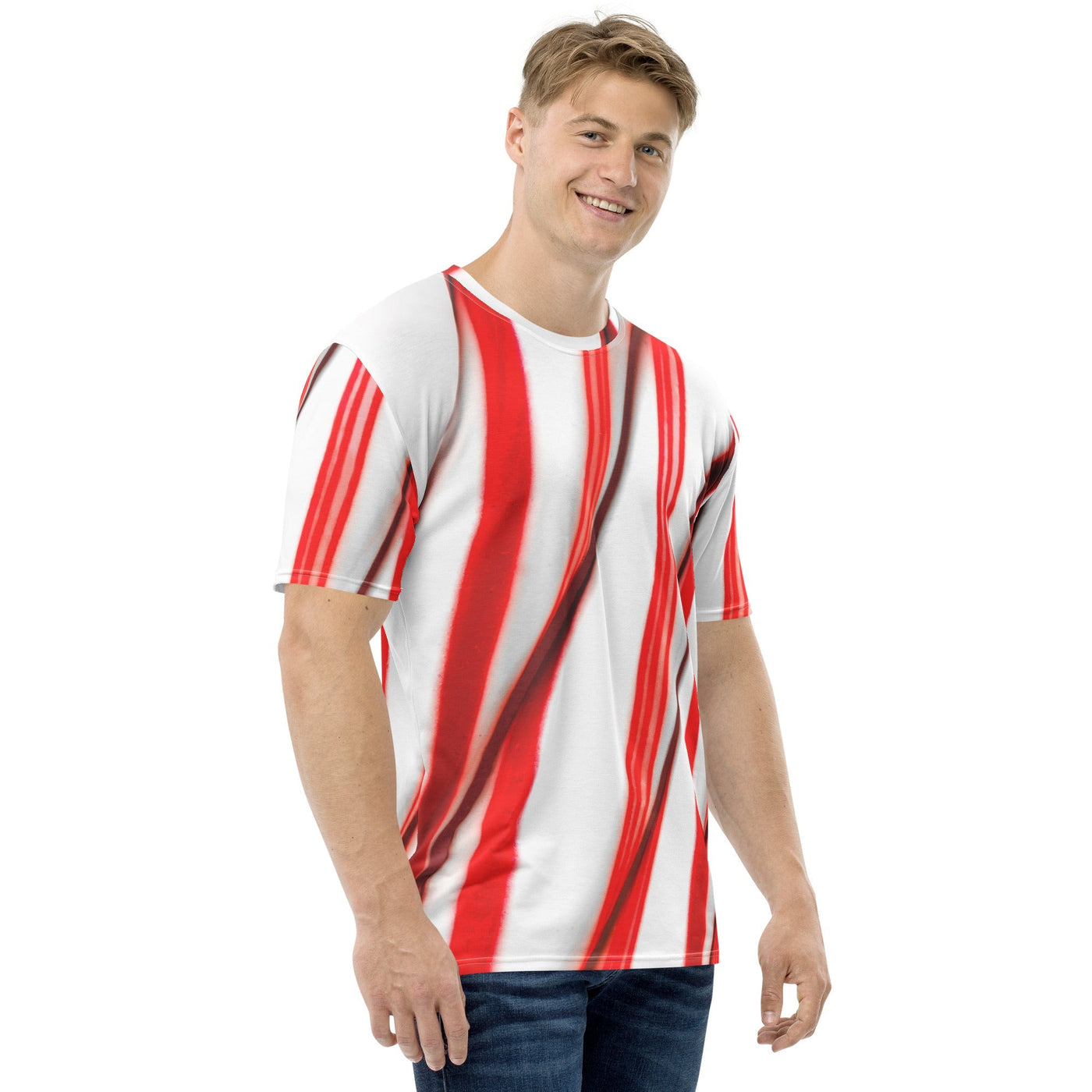 3D Candy Cane Men's T-shirt: Women's Christmas Outfits | FIERCEPULSE