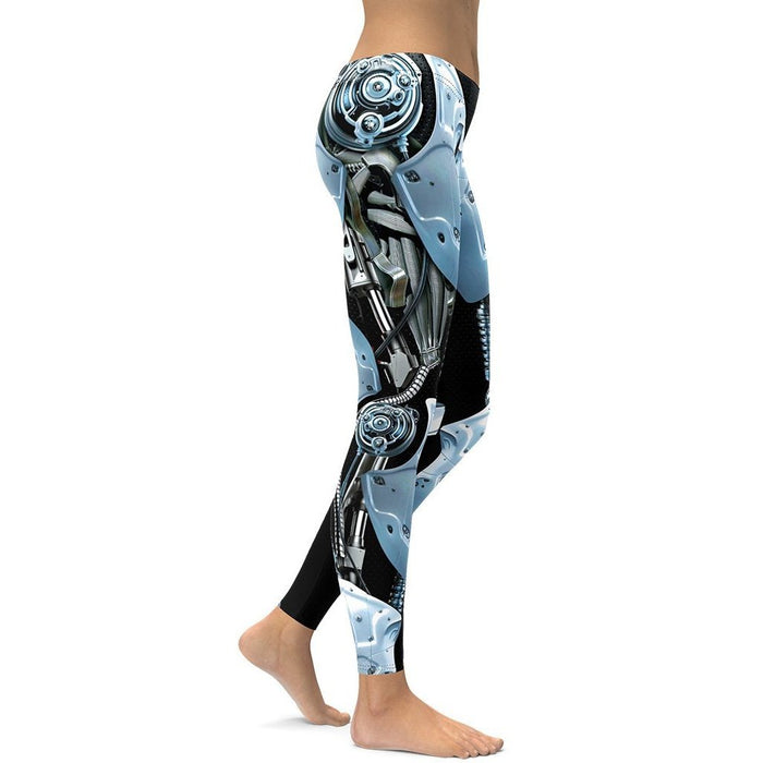 Four-Way Stretchable 3D Robotic Print Leggings | FIERCEPULSE