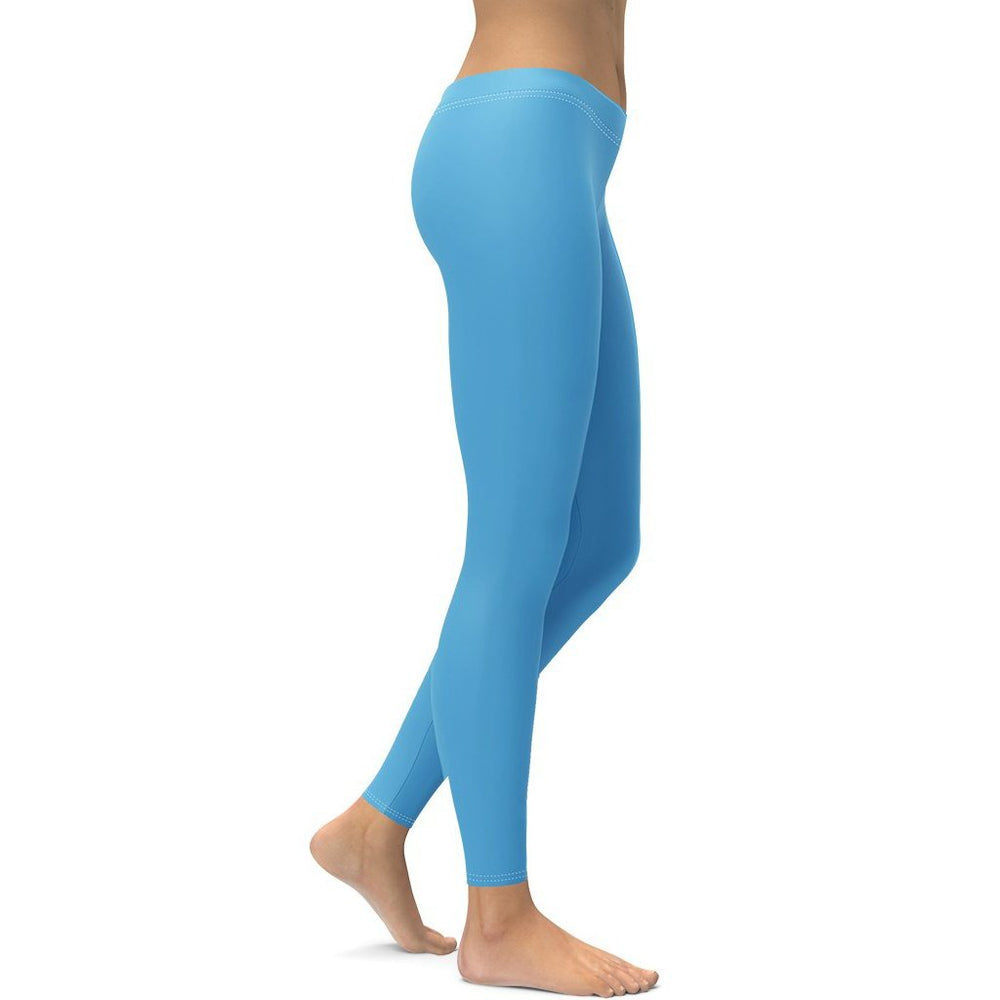 Azure Blue Leggings with Comfortable Waistband | FIERCEPULSE