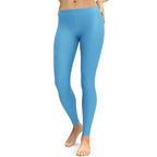 Azure Blue Leggings with Comfortable Waistband | FIERCEPULSE
