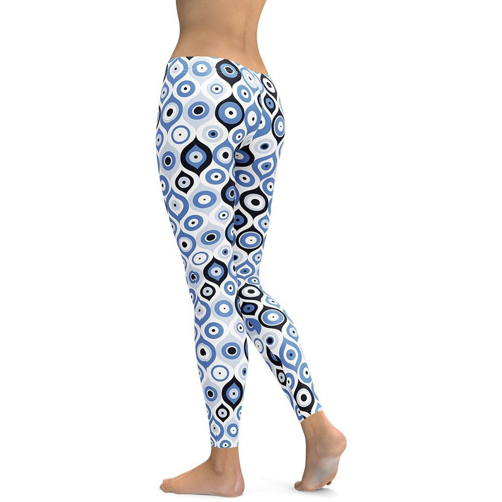 Performance-Ready Blue Eye Pattern Leggings | FIERCEPULSE