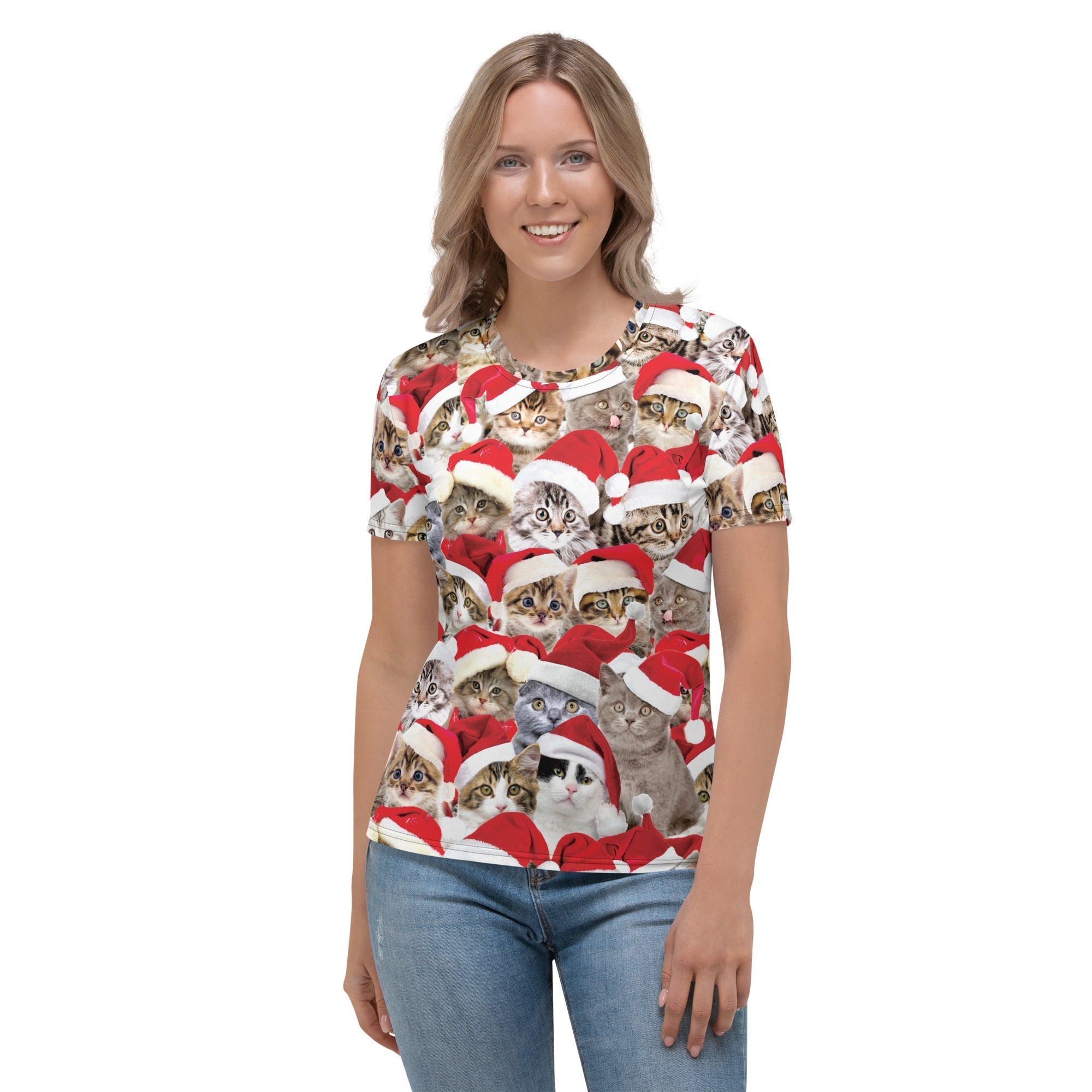 Christmas Cat T-shirt: Women's Christmas Outfits | FIERCEPULSE