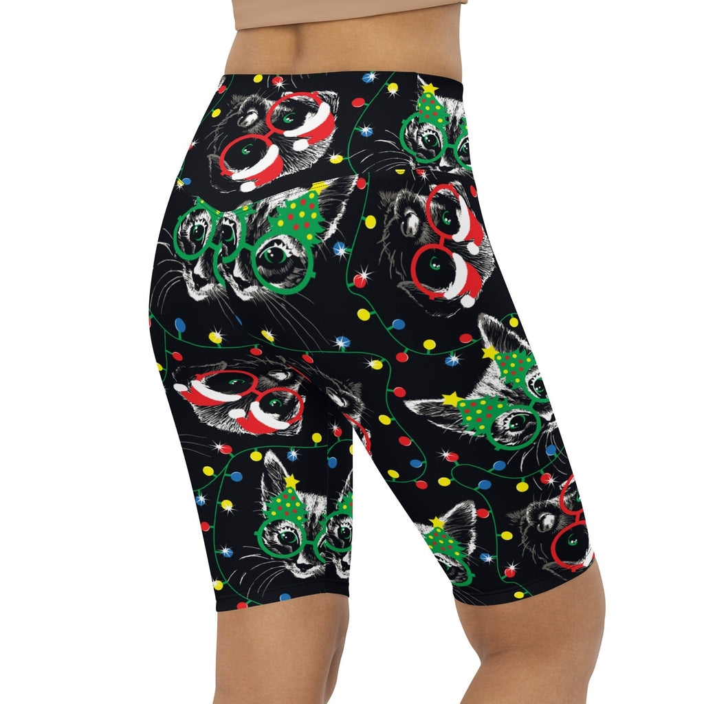 Christmas Lights & Cats Biker Shorts: Women's Christmas Outfits ...