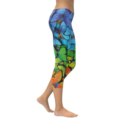 Colorful Butterflies Capris