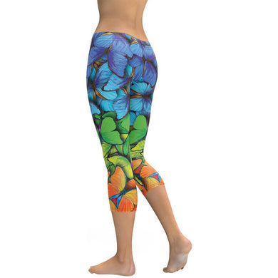 Colorful Butterflies Capris