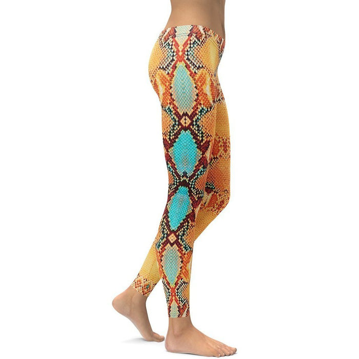 Trendy Colorful Snake Pattern Leggings | FIERCEPULSE