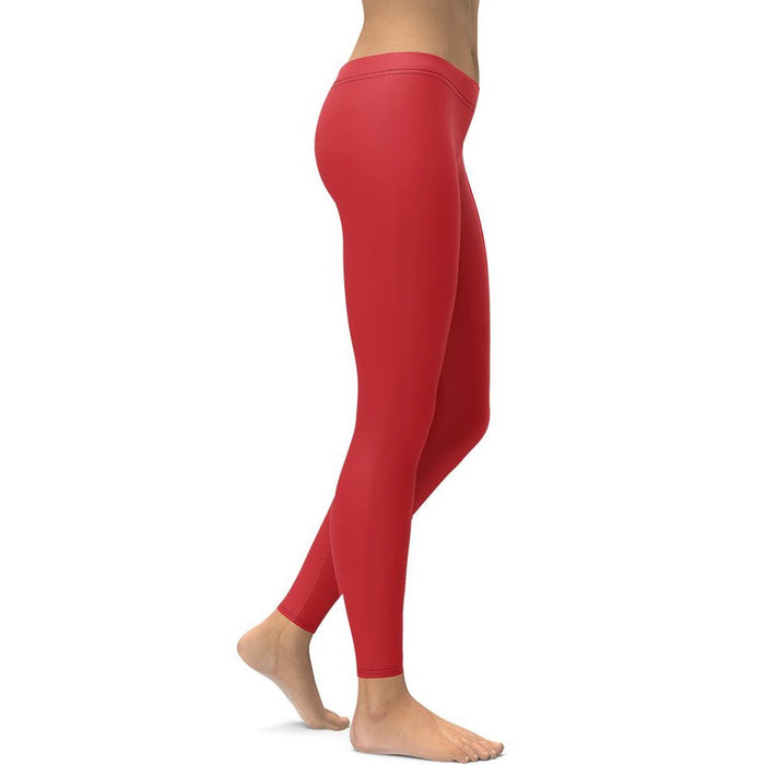 Super Soft and Comfy Crimson Red Leggings | FIERCEPULSE