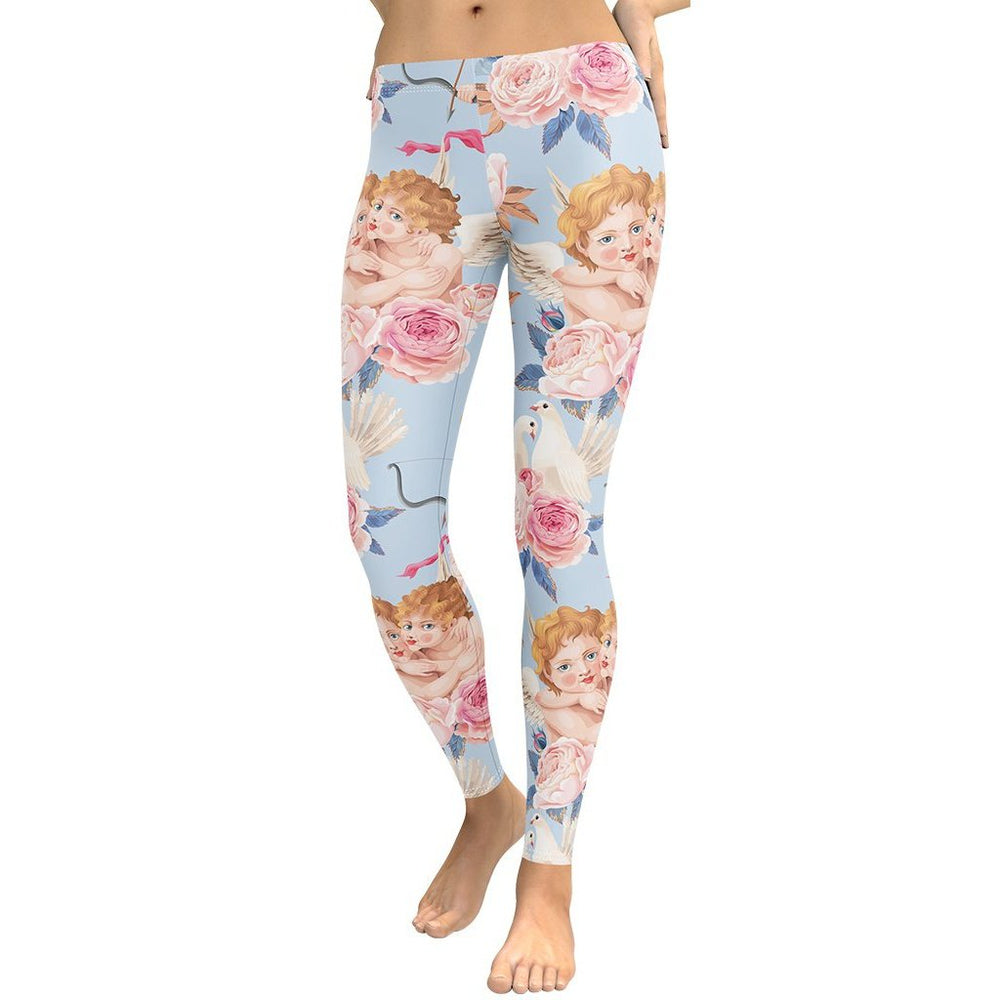Charming and Cute Cupid Printed Leggings | FIERCEPULSE