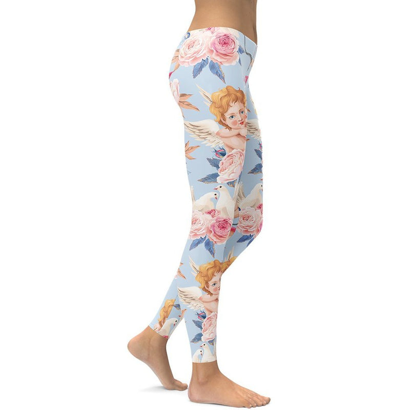 Charming and Cute Cupid Printed Leggings | FIERCEPULSE
