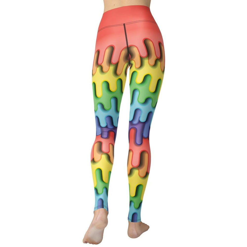 Dripping Rainbow Yoga Leggings