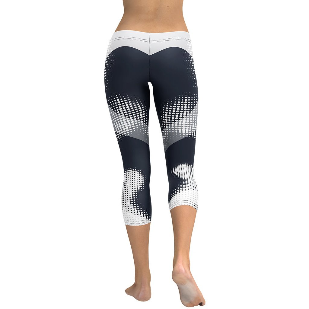 Gray Geometric Heart Capris