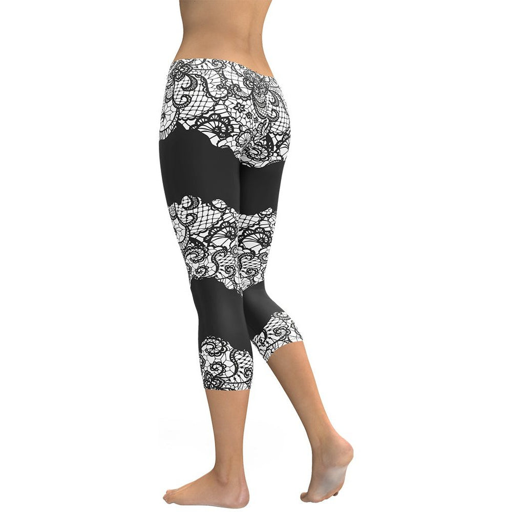 Lace Cut Out Capris
