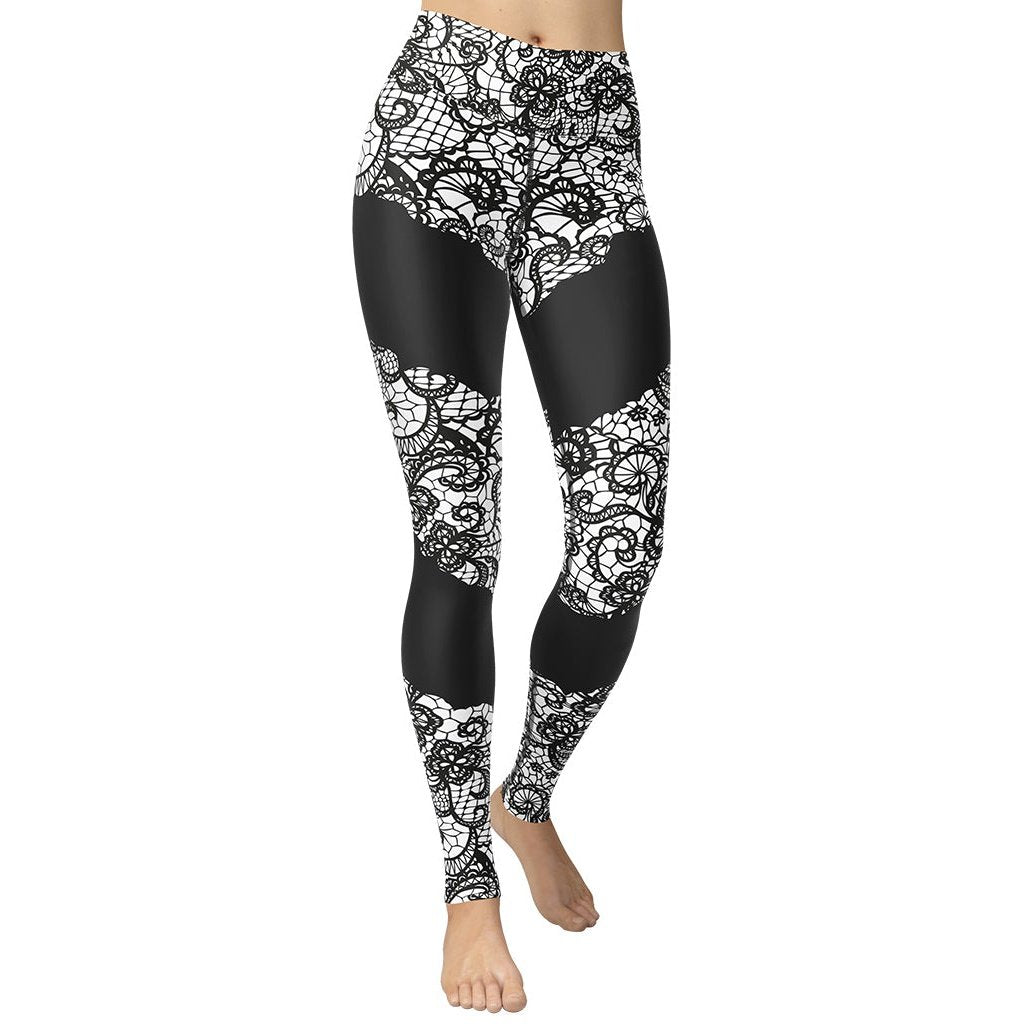 Lace Cut Out Yoga Leggings | FIERCEPULSE