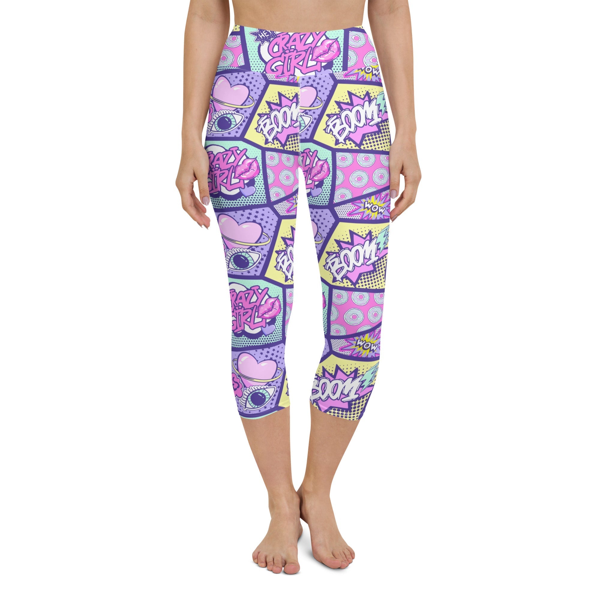 Pastel Comic Book Yoga Capris