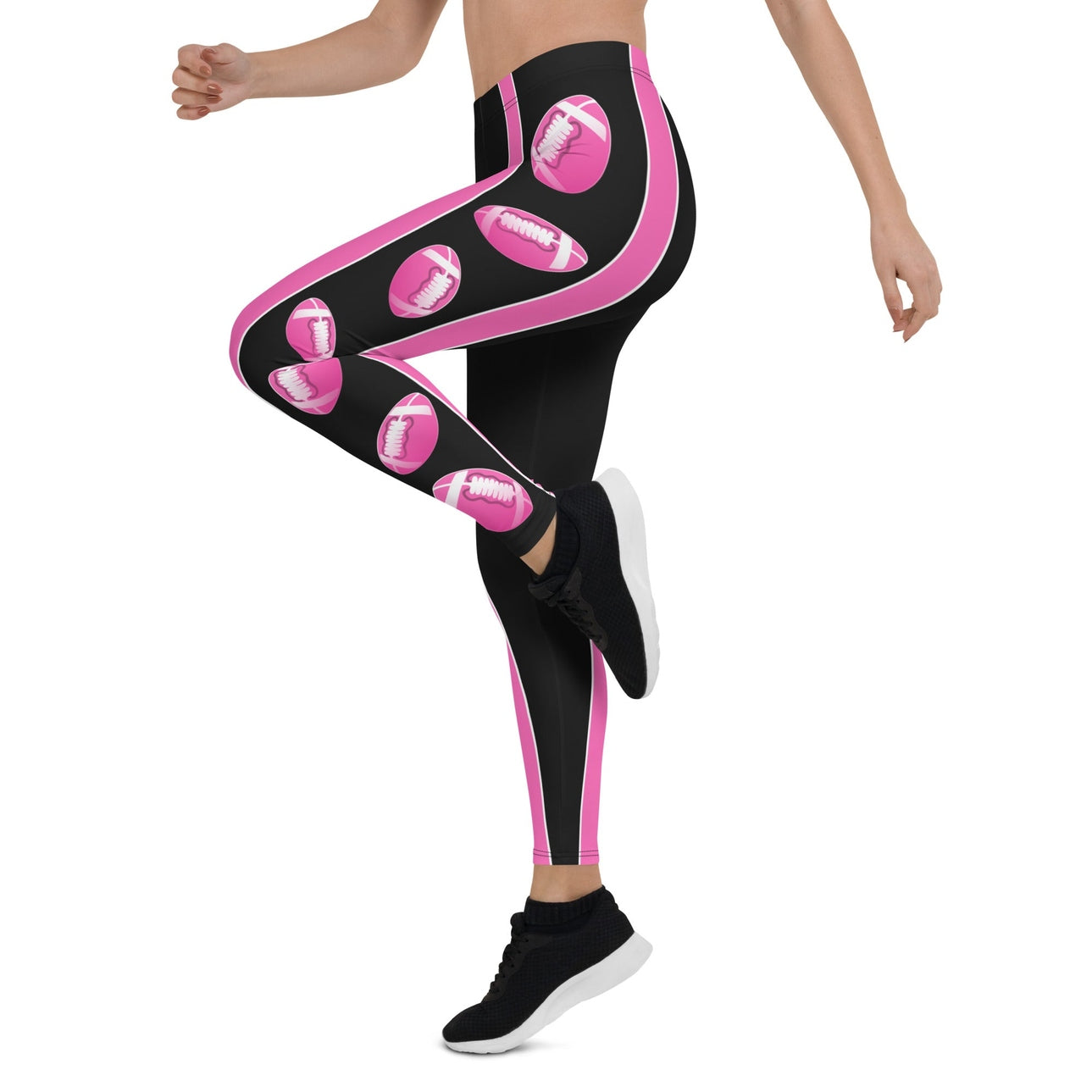 Women's Pink Football Printed Leggings | FIERCEPULSE