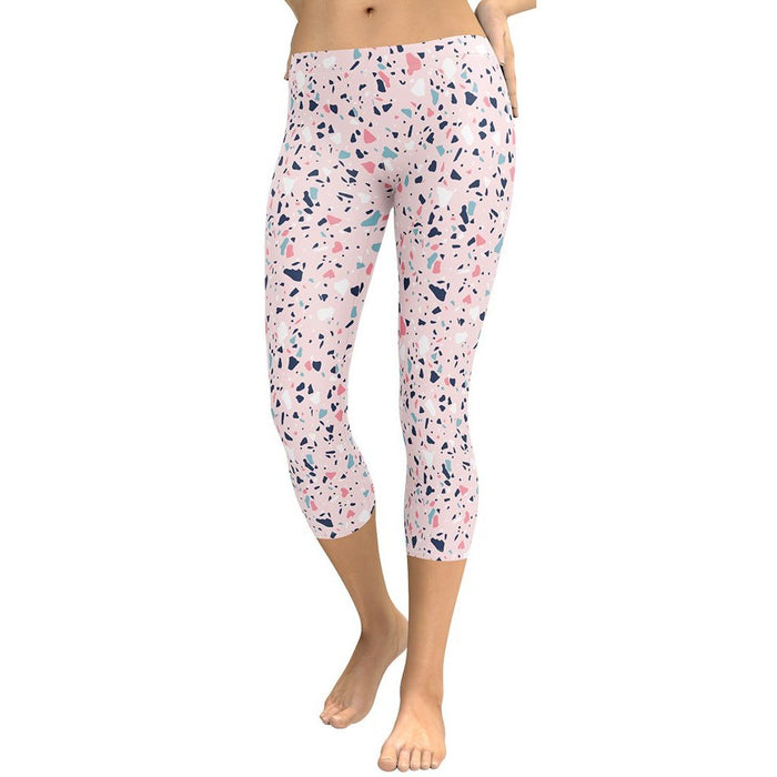 Pink Terrazzo Marble Capris