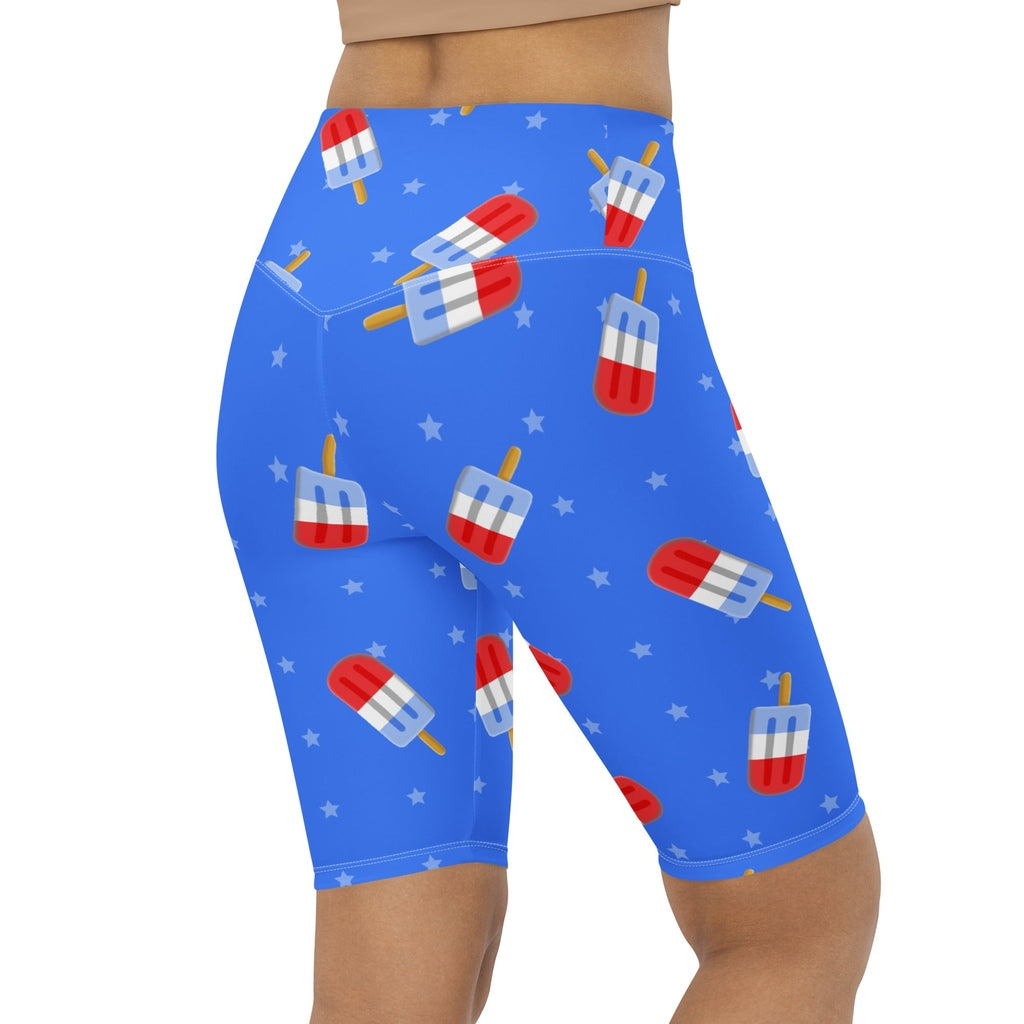 Popsicle Pattern Biker Shorts: Women's Patriotic Outfits | FIERCEPULSE