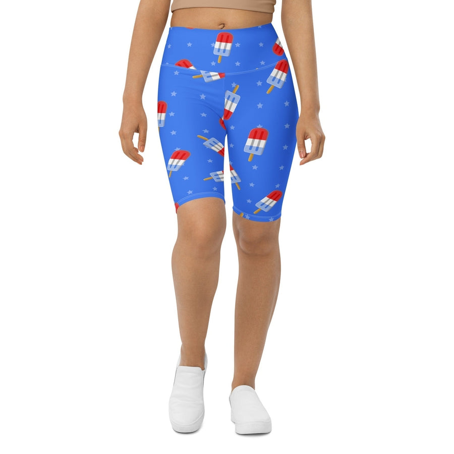 Popsicle Pattern Biker Shorts: Women's Patriotic Outfits | FIERCEPULSE