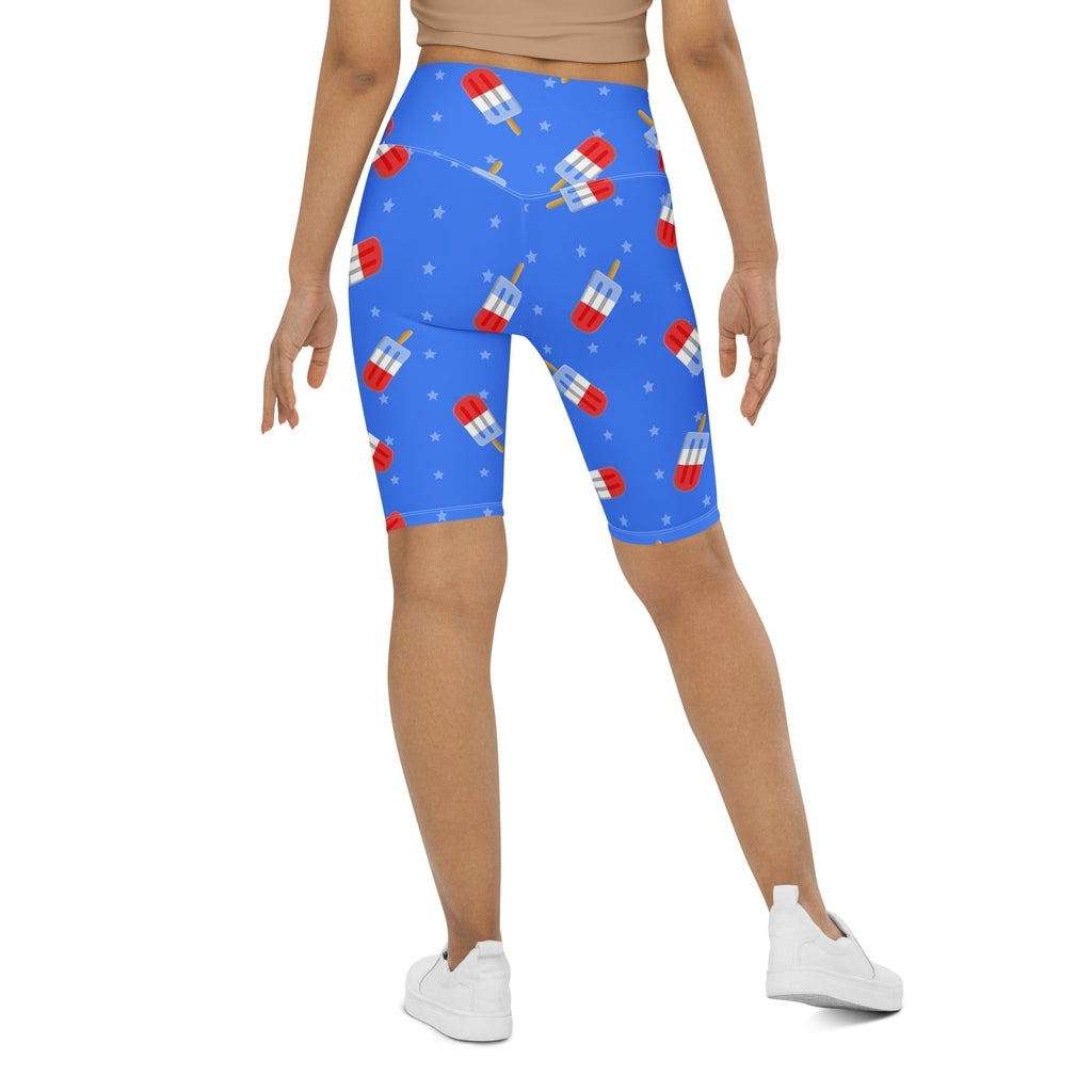 Popsicle Pattern Biker Shorts: Women's Patriotic Outfits | FIERCEPULSE