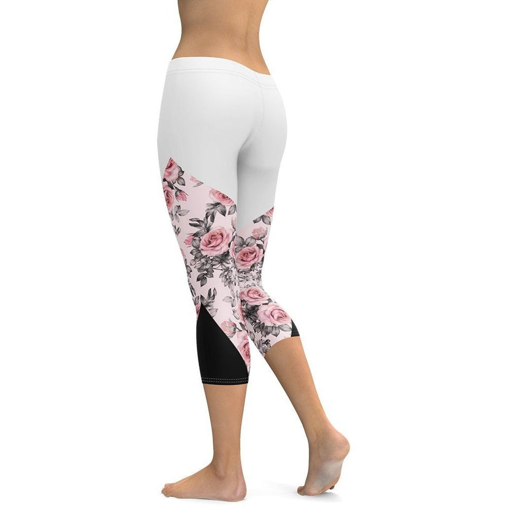 Rose Color Block Capris