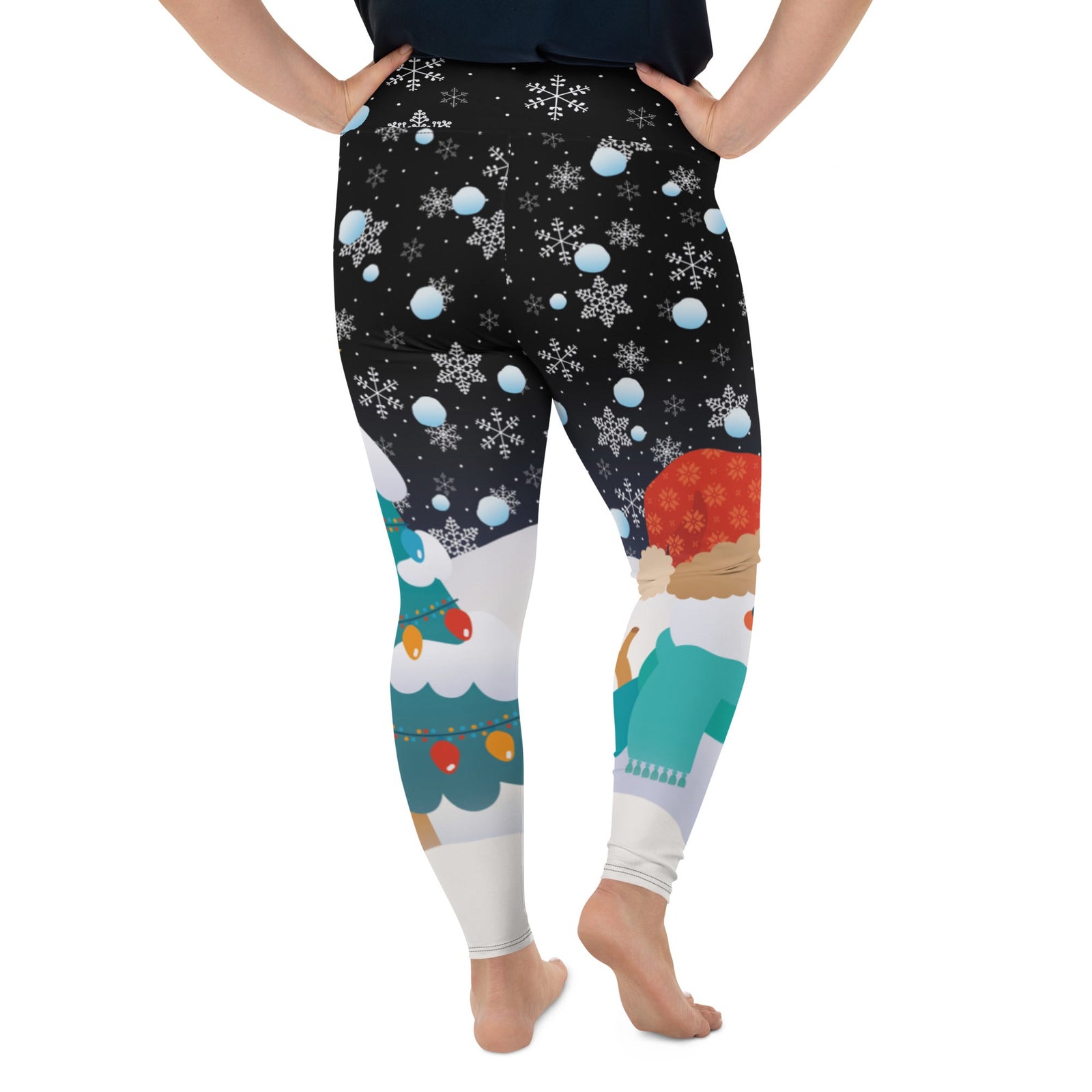 Snowy Christmas Plus Size Leggings: Women's Christmas Outfits | FIERCEPULSE