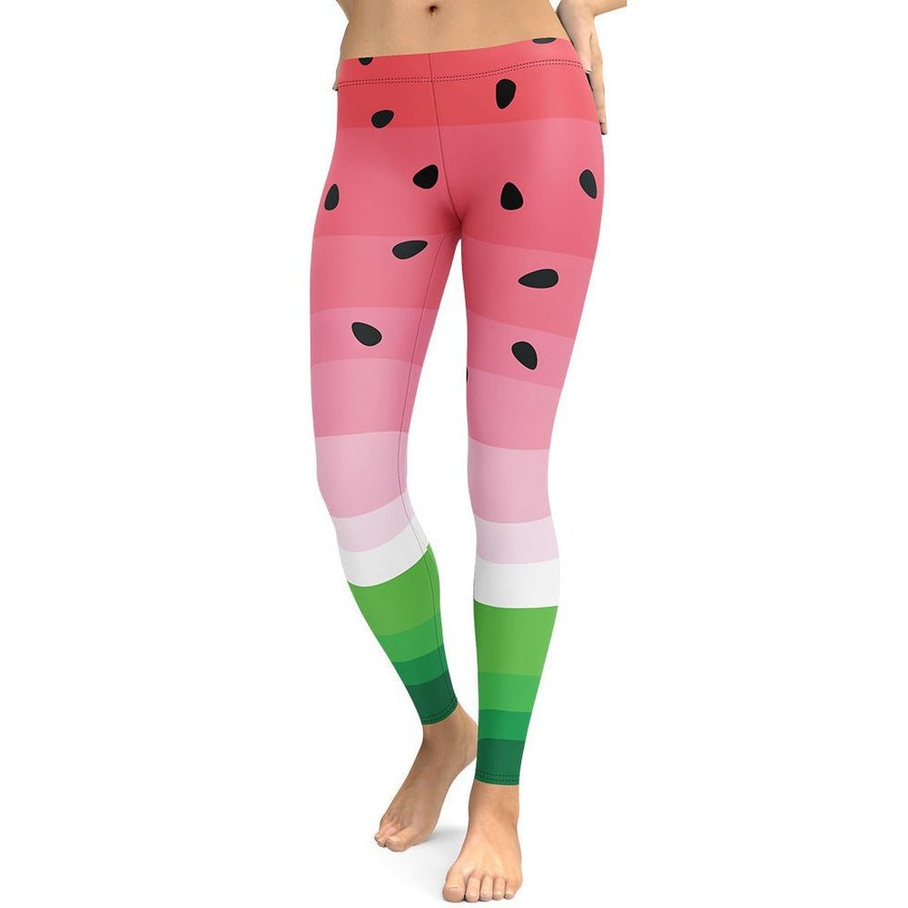 Summer-Ready Watermelon Print Leggings | FIERCEPULSE